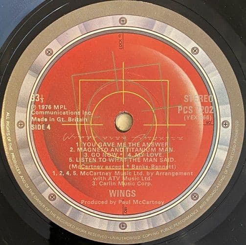 WINGS PAUL McCARTNEY Wings Over America Vinyl Record LP MPL 1976