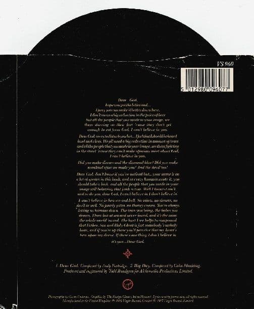 XTC Dear God Vinyl Record 7 Inch Virgin 1986