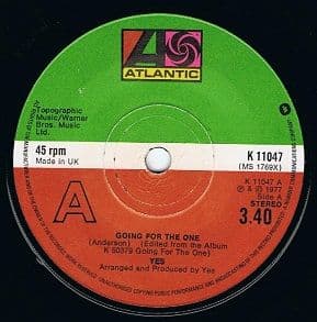 YES Going For The One Vinyl Record 7 Inch Atlantic 1977