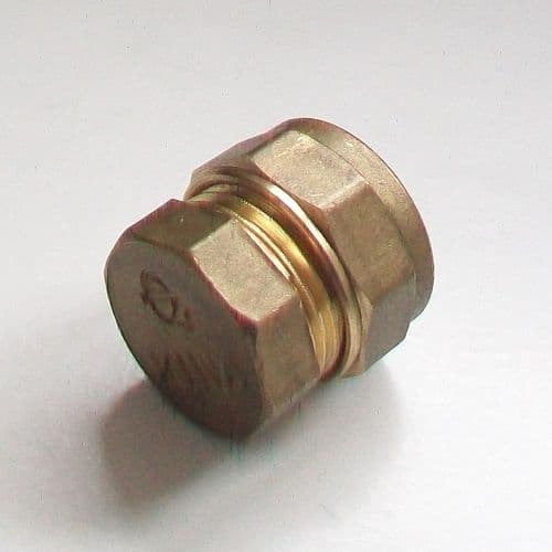 15mm Brass Compression Pipe Stop End Cap - 24371500 - Plumbers Mate Ltd