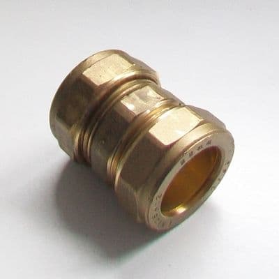 22mm Brass Compression Straight Coupling - 24402200 - Plumbers Mate Ltd