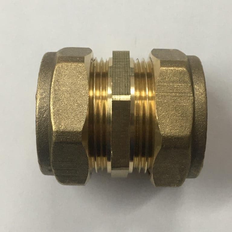 28mm Brass Compression Straight Coupling - 24402800 - Plumbers Mate Ltd