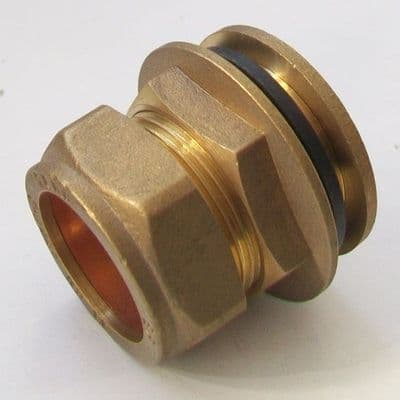 28mm Brass Compression Tank Connector - 24352800 - Plumbers Mate Ltd