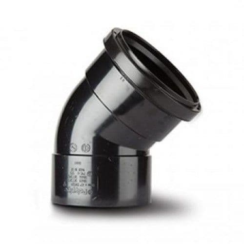 3 inch / 82mm Double Socket Offset Bend 135 - Black - 43ASB303