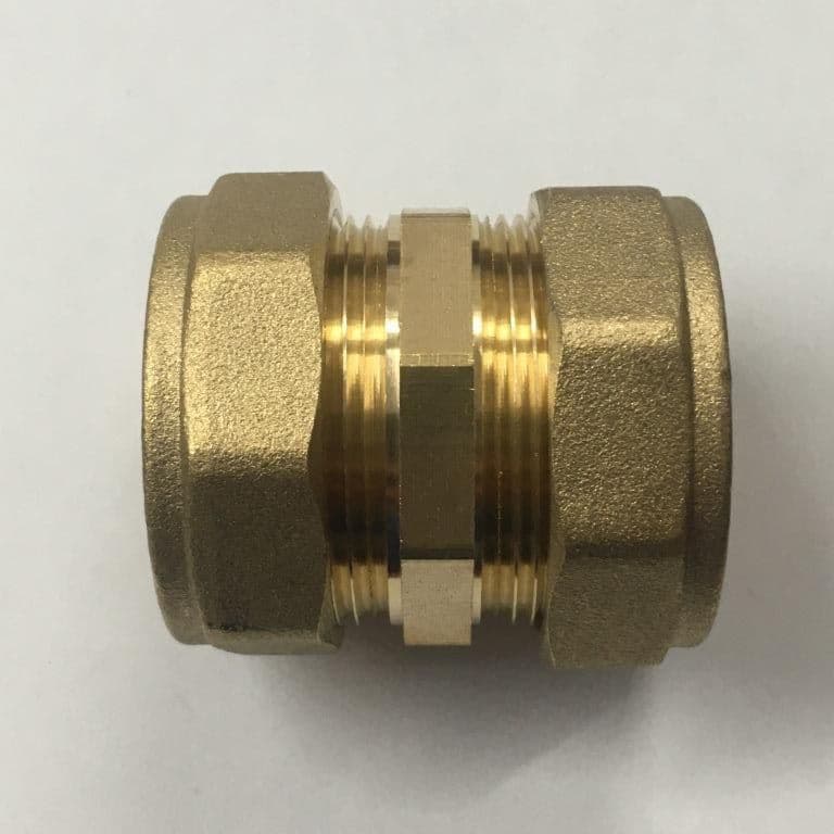 35mm Brass Compression Straight Coupling - 24403500 - Plumbers Mate Ltd