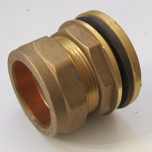 35mm Brass Compression Tank Connector - 24353500 - Plumbers Mate Ltd