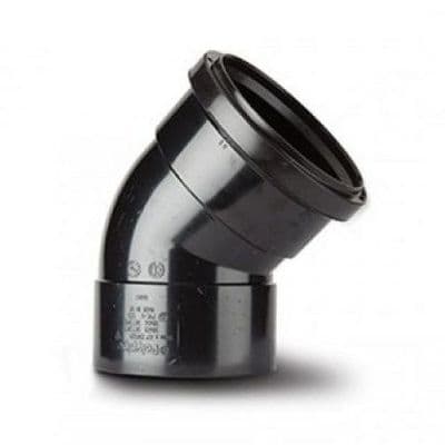 4 inch / 110mm Double Socket Offset Bend 135 - Black - 43BSB403 ...