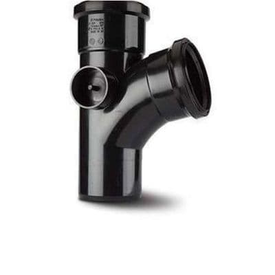 4 inch / 110mm Soil Tee 104 Degree Branch - Black - 43BST402 - Plumbers ...