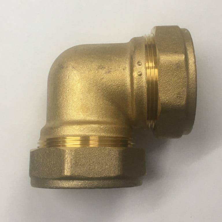 42mm Brass Compression 90 Degree Elbow - 24444200 - Plumbers Mate Ltd