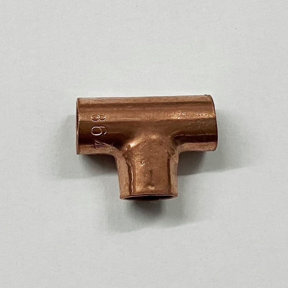 8mm End Feed Equal Copper Tee - 26240800 - Plumbers Mate Ltd