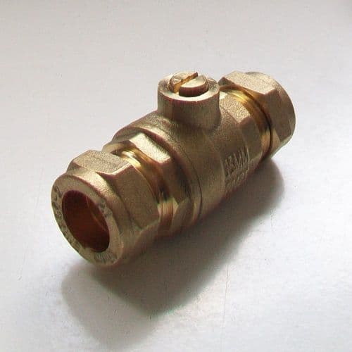 Brass 15mm Full Bore Compression Isolation Valve - 07000161 - Plumbers ...