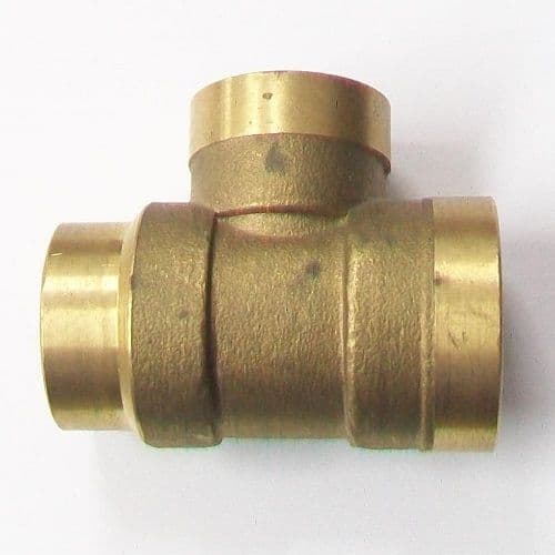 Brass 22mm x 3/4 FI x 22mm Solder Ring Tee - 28292200 - Plumbers Mate Ltd
