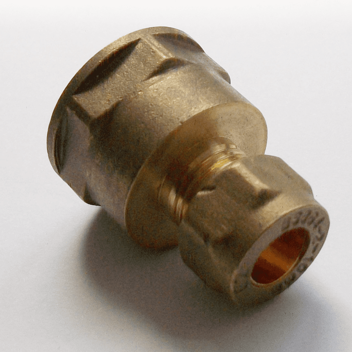 Brass Compression 10mm x 1/2 inch Female - 24411012 - Plumbers Mate Ltd