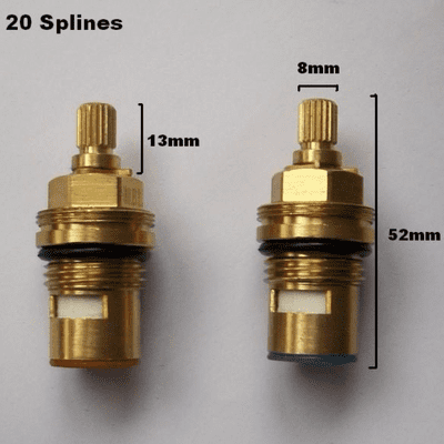 Ceramic Tap Cartridge Inserts 8mm Head 20 Splines - 62003147 - Plumbers ...