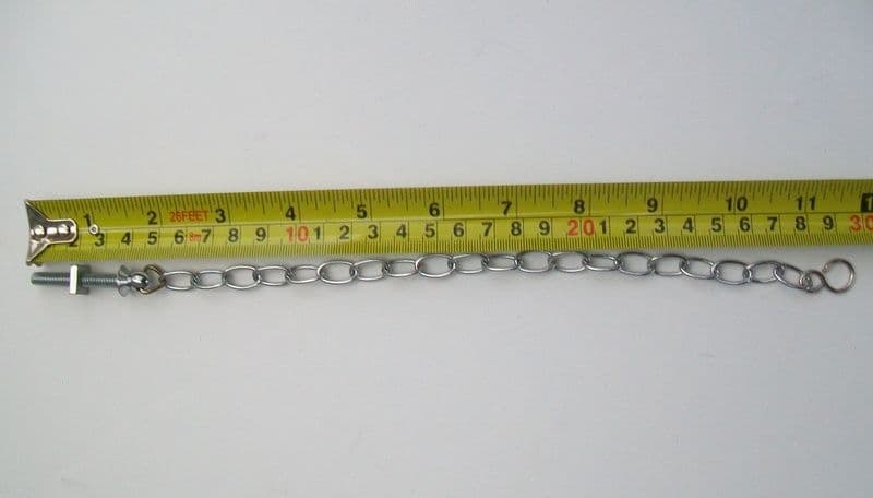 Chrome Chain Link Basin Plug Chain and Stay 26cm - 74000050