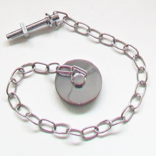 Chrome Metal Basin Plug and Chain - 74000442 - Plumbers Mate Ltd