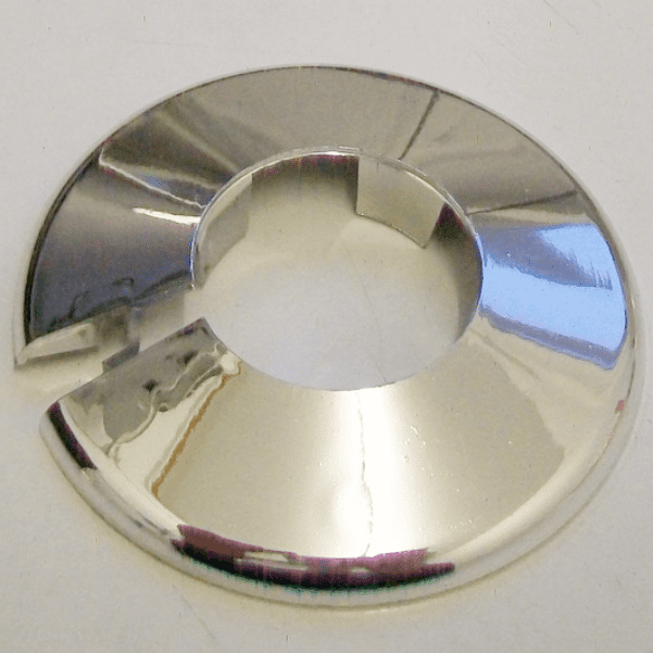 Chrome Plastic 28mm Pipe Wall Flange Collar - 30000392 - Plumbers Mate Ltd