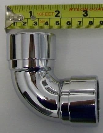 Chrome Plated Brass Basin Waste Bend 90° 35mm - Plumbers Mate Ltd