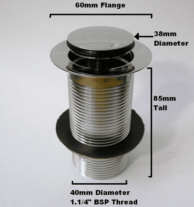 Chrome Unslotted Click Clack Clicker Bathroom Basin Waste - Plumbers ...