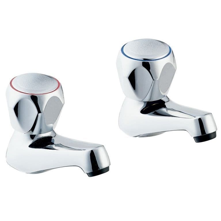 Contract Full Turn Chrome Basin Pillar Taps - 58000023 - Plumbers Mate Ltd