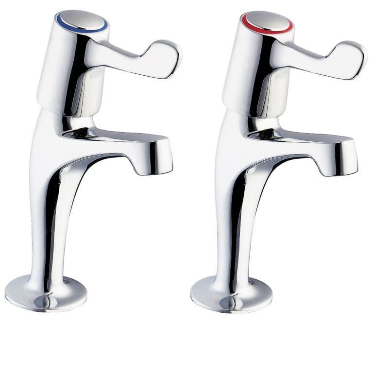 Contract Lever Chrome Kitchen Sink Pillar Taps - 58000039 - Plumbers ...