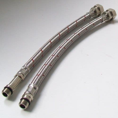 Flexible Monobloc Tap Tails 15mm Compression M10 or M12 300mm ...