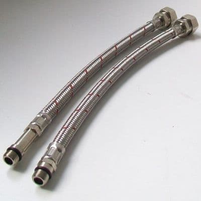 Flexible Monobloc Tap Tails 15mm Compression M10 or M12 300mm ...