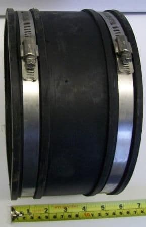 Flexible Rubber 6 inch Soil Pipe Connector 150mm -165mm - Plumbers Mate Ltd