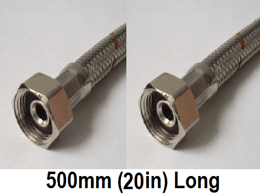 Flexible Toilet Inlet Connector 1/2 x 1/2 Female to Female 500mm ...