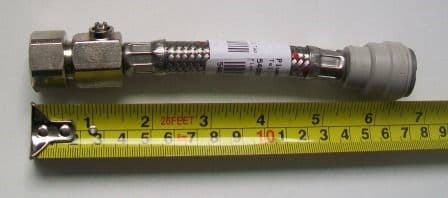 Flexible Toilet Inlet Connector Short 15mm Pushfit with Valve ...