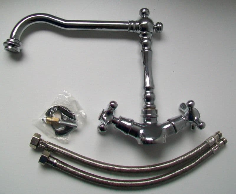 French Classic Style Chrome Sink Mixer Tap - 62013586 - Plumbers Mate Ltd