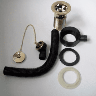 Gold Effect Vanity Basin Waste and Overflow - 74000570 - Plumbers Mate Ltd