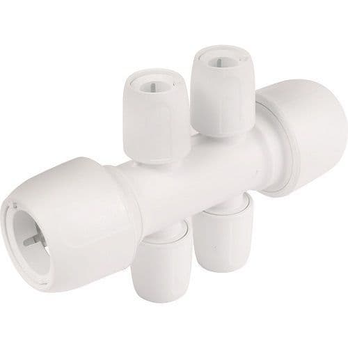 HEP2O 4 Port Inline Manifold 22mm x 10mm - HX94B/22W - Plumbers Mate Ltd