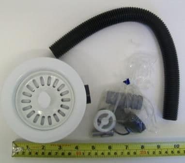 Kitchen Sink Basket Strainer Waste White with Overflow - Plumbers Mate Ltd