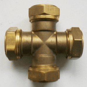 Kuterlite Brass Compression 4 Way Cross Tee 22mm - 24562200 - Plumbers ...