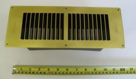 Large Brass Fuel Effect Gas Fire Floor Vent - Plumbers Mate Ltd