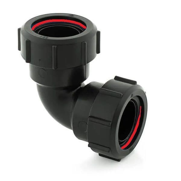 McAlpine 1 1/2 Compression Black Waste Pipe Elbow MT4-BL - 38003219 ...