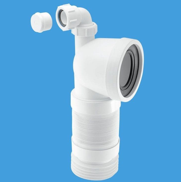 McAlpine Bent Flexible Toilet Pan Connector with Basin Inlet - Plumbers ...