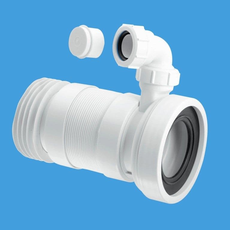 McAlpine Long 380mm Flexible WC Pan Connector with Basin Inlet ...