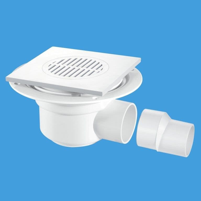 Wet Room Shower Gully Trap Short White for Tiled or Stoned Floors ...