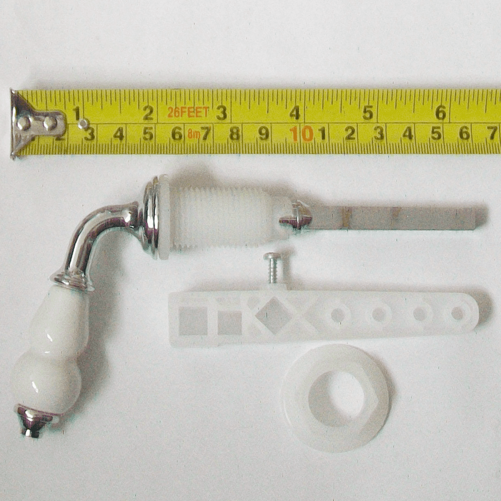 Mini Traditional White / Chrome Toilet Cistern Lever - 08000445