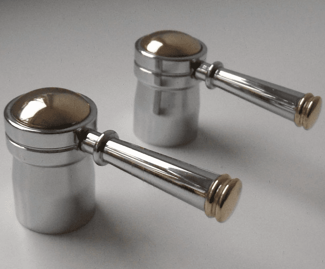 Pegler Gold Chrome Biarritz Three Hole Mixer Lever Tap Heads - 584X6001 ...