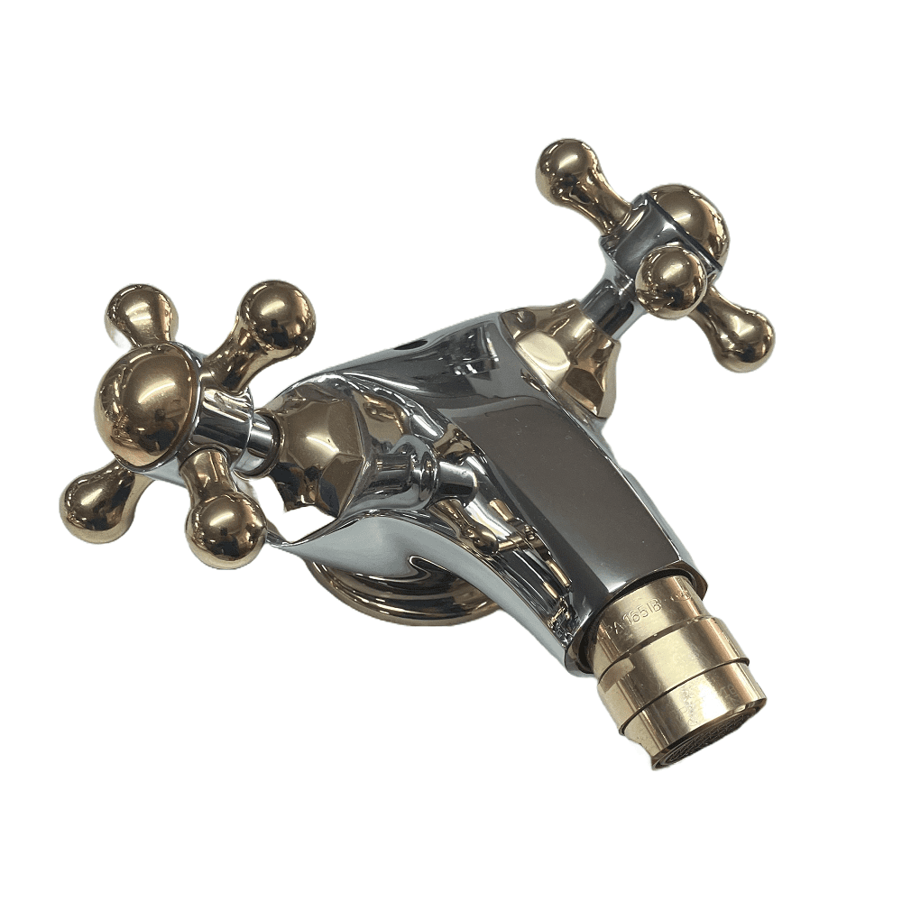 Pegler Recollections Chrome & Gold Bidet Mixer Tap - 584Y1014 ...