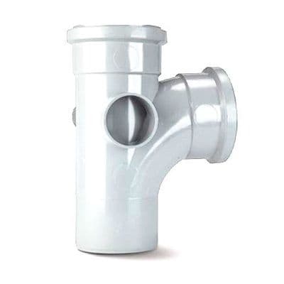 Soil Pipe 4 in / 110mm Single Branch Tee - White - 47BST401 - Plumbers ...