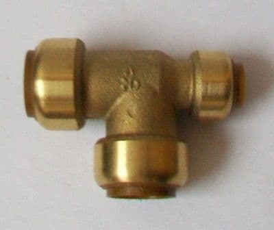 Tectite Brass Push Fit 28mm x 22mm x 28mm Tee - 27262201 - Plumbers ...