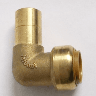 Tectite Brass Push Fit Spigot Elbow 22mm - 2712220S - Plumbers Mate Ltd