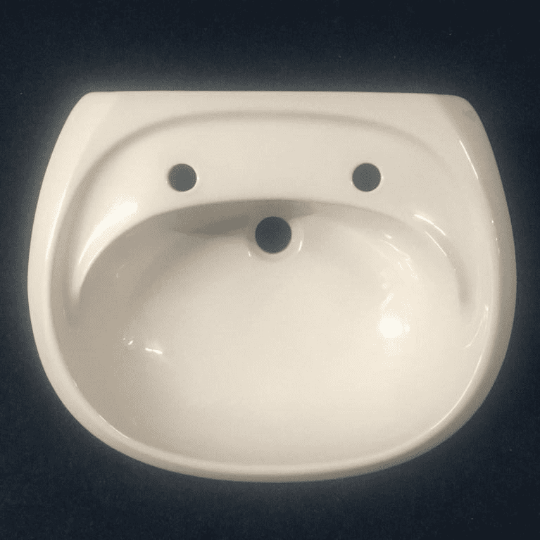 Trent Alvas 2TH Semi Recessed Basin - Cream - Plumbers Mate Ltd