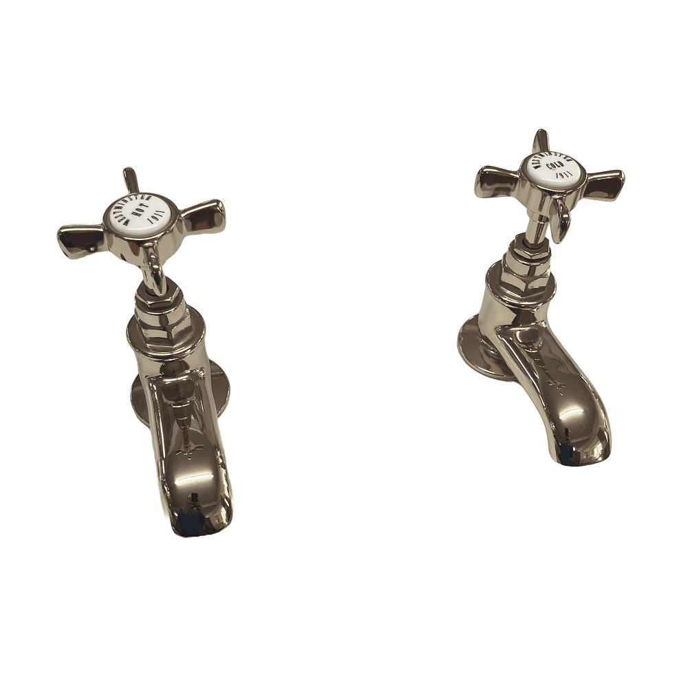 Westminster Gold Effect Cross Top Bath Pillar Taps - Plumbers Mate Ltd