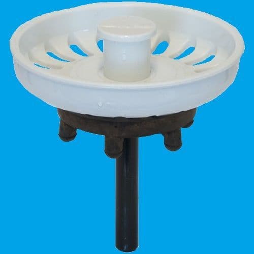 White Kitchen Sink Basket Strainer Waste Plug - 39000023 - Plumbers ...