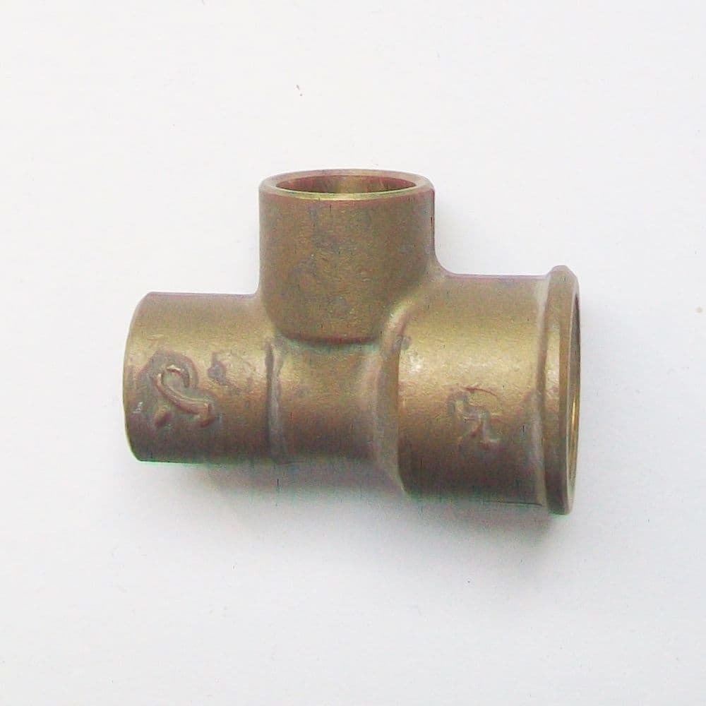 Yorkshire 15mm x 1/2 FI x 15mm Solder Ring Tee - 28291500 - Plumbers ...